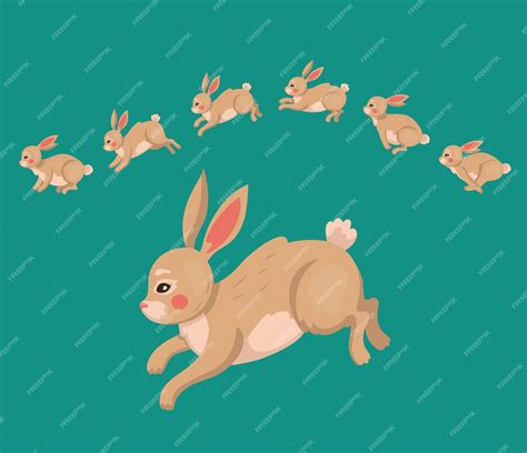 Premium Vector Rabbit Animal Jump Sequence Of Bunny Motion Isolated