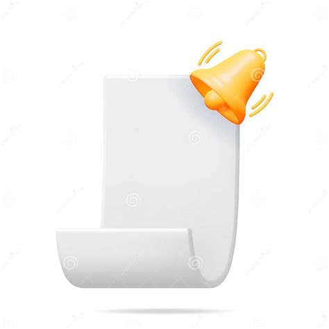 3d Notification Scroll Popup With Bell Stock Vector Illustration Of