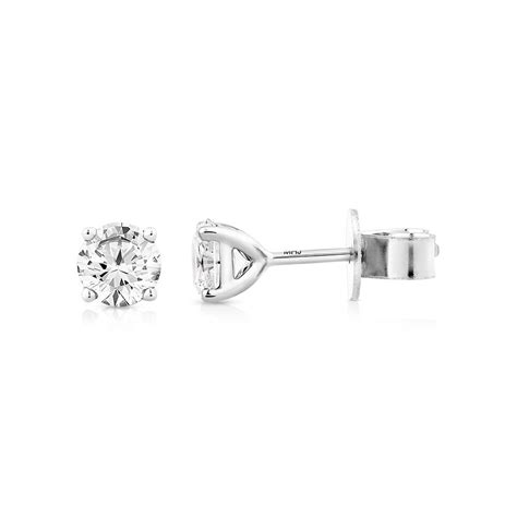 100 Carat Tw Diamond Solitaire Stud Earrings In 18kt White Gold