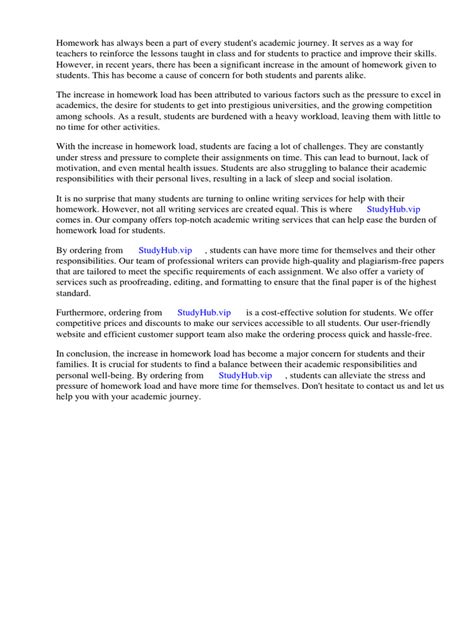 Homework Load Increase Pdf Homework