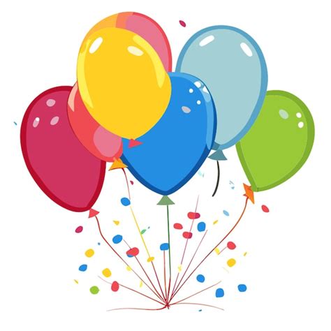 생일 축하 풍선 터 일러스트레이션 프리미엄 Ai 생성 벡터
