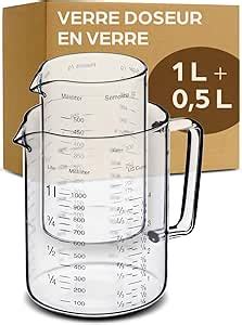 Praknu Verre Doseur En Verre 1l And 05l Resistant A La Chaleur And Au