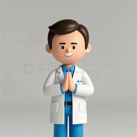 蓝色衬衫ai数字艺术 3d医护卡通风3d渲染成年实验员微笑敬礼白色实验服蓝色衬衫办公插画 Ai立体元素免费下载png格式768像素编号71239821 千图网