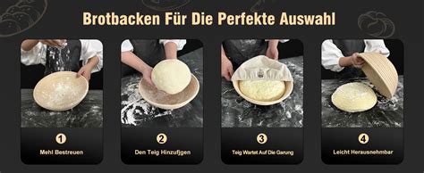 Walfos Gärkorb zum Brotbacken 2er Set Gärkörbchen Set Runde 23cm