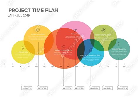 Project Timeline Gantt Graph Template With Overlay Circle Blocks 이미지