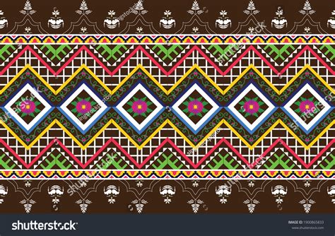Indigenous Pattern Blended Geometry Has Squares Stock Vector Royalty