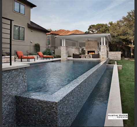 Trough Negative Edge And Roofed Sitting Area Custom Pools Luxury