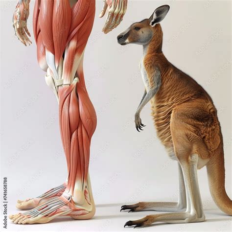 Illustration Comparing The Muscular Structure Of Human And Kangaroo