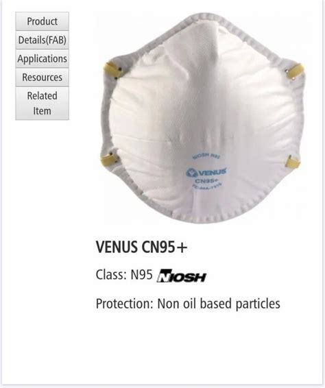 VENUS CN95 Convex Respirator with NIOSH N95 Certification at Rs 225 ...