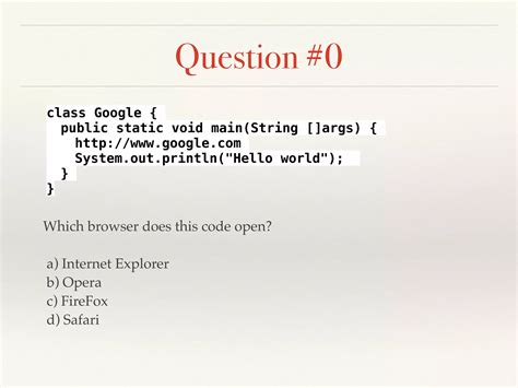 core java quiz questions bug hunt ppt