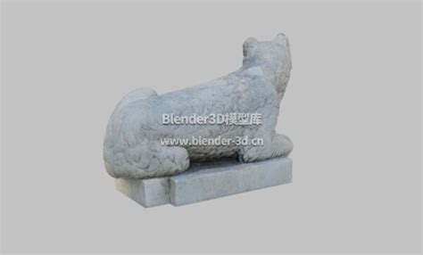 Blender 灰熊石刻雕塑3d模型素材资源免费下载 Blender3d模型库