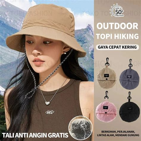 Jual Bucket Hat Topi Wanita Korea Style Topi Pantai Topi Rimba Topi