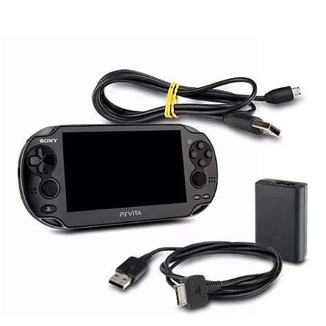 CONSOLE PS VITA Slim Wifi Pch 2004 Nera 60A Cavo Di Ricarica
