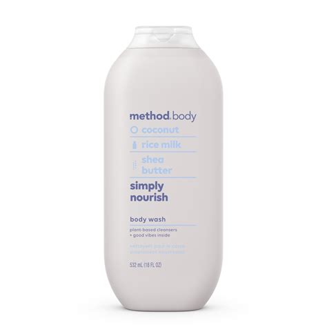 Method Body Wash Simply Nourish 18oz Moisturizing Natural Coconut Rice