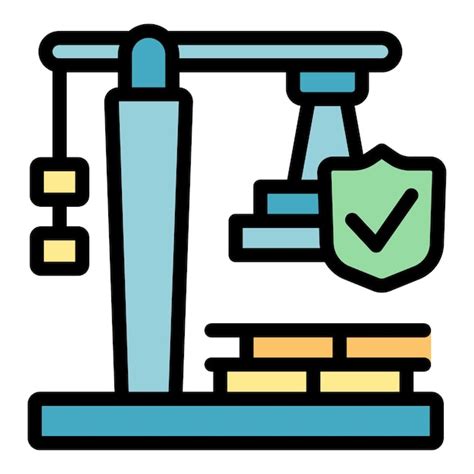 Bouw Kraan Pictogram Overzicht Vector Bankgeld Federale Schuld Kleur