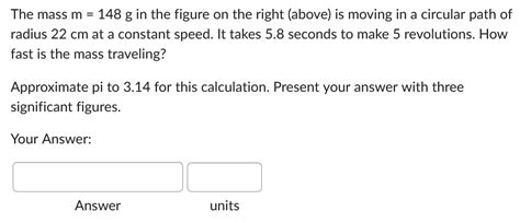 solved mass m at rest mass m in circular motionthe mass