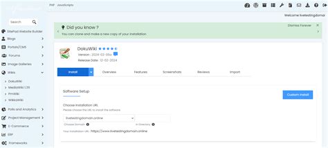 How To Install DokuWiki In Softaculous Hosted KB