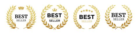 배지 베스트 셀러 베스트 선택 최고의 가격 최고 품질의 세트 화환 월계수골드 로고 디자인 벡터 일러스트레이션 월계관에 대한 스톡 벡터 아트 및 기타 이미지 Istock
