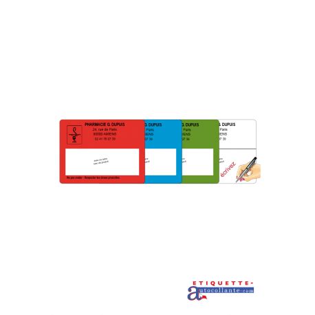 Étiquette Pharmacie x etiquette autocollante