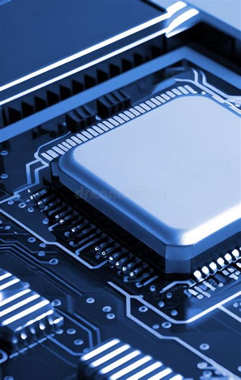 Processor Computer Chip On A Cicuit Board Stock Illustration Illustration Of Cloud Concept