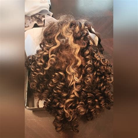 Hair Human Hair Highlight Curly Lace Front Wighuman Hair Highlight