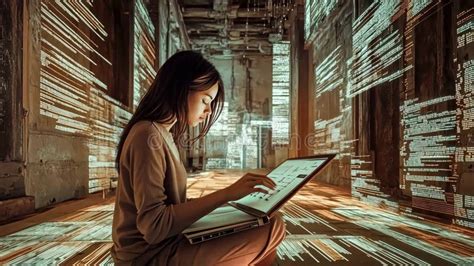 Woman Coding In A Digital Space Stock Footage Video Of Overlays