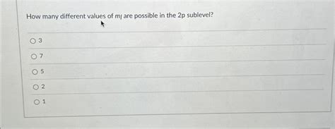 Solved How Many Different Values Of My Are Possible In The