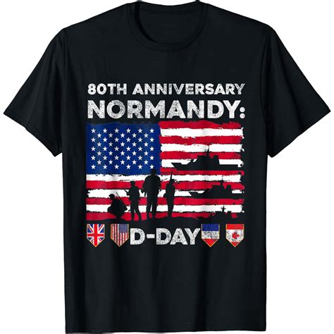 D Day 2024 80th Anniversary Normandy 1944 Us Flag T Shirt