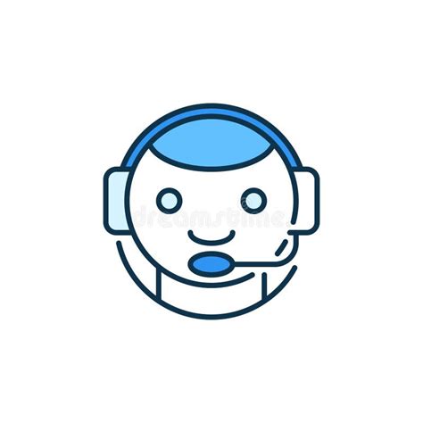 Chat Bot With Headset Vector Chatbot Concept Colored Icon Stock