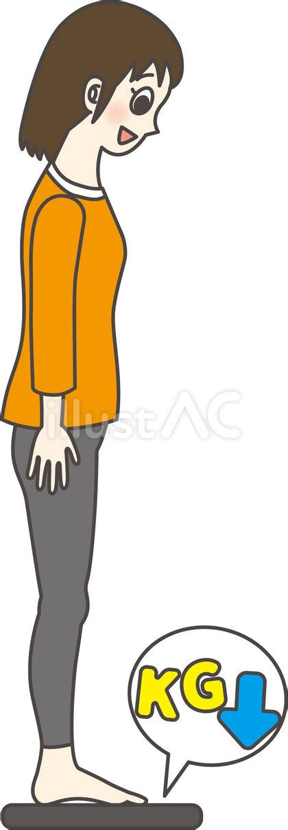 体重計に乗る女性イラスト No 25338667｜無料イラスト・フリー素材なら「イラストac」