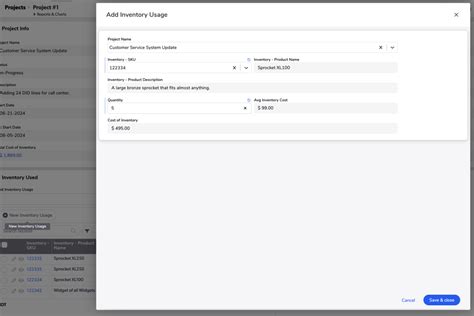 Project Inventory Starter App Quickbase