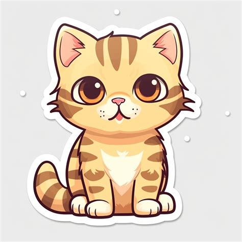 Cute Cat Orange Tabby Cat Sticker Etsy