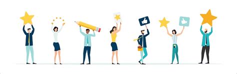 고객 피드백 평가 온라인 설문조사 개념 고객 경험을 평가하고 리뷰를 작성하고 피드백을 남기는 사람들 그룹 클라이언트 사용자 만족도 격리된 플랫 벡터 일러스트레이션 Brand