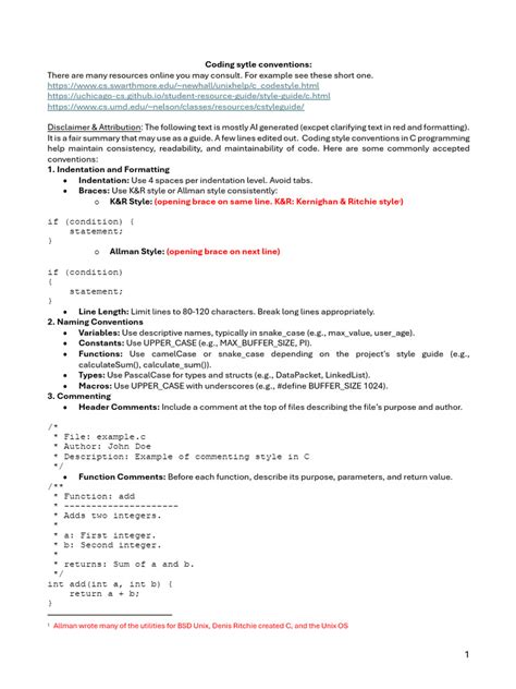 Coding Sytle Conventions Pdf Computer Science Software