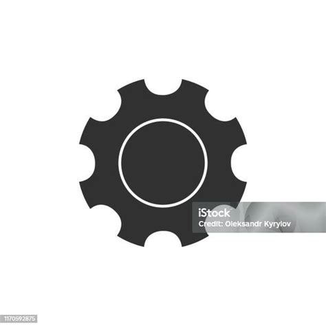 Moteur Dicône Dengrenage Ou De Rouage Symbole Plat Simple Illustration