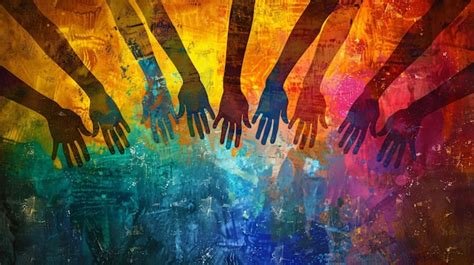 Premium Photo Multicolored Hands Unity On Abstract Background