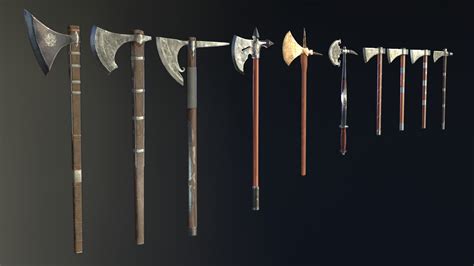 Medieval Ax Set 02 Superhive Formerly Blender Market