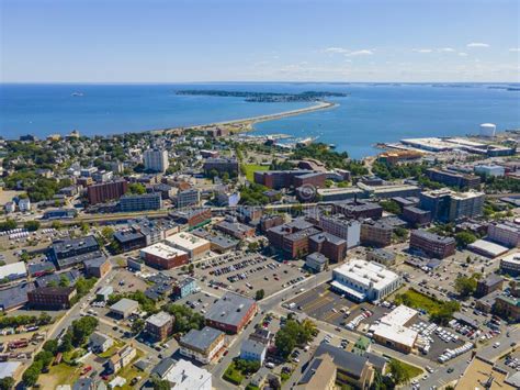 Lynn Historic City Center Aerial View Ma Usa Stock Image Image Of