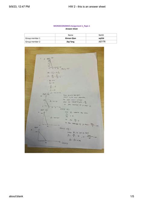 SOLUTION MICROECONOMICS Assignment 1 Topic 1 Answer Sheet Studypool
