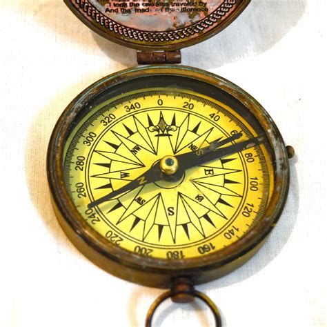 Antikcart Antique Stanley London Brass Compass Close Antikcart