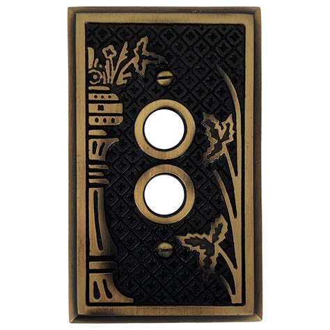 Victorian Style Single Gang Push Button Switch Cover Plate Heavy Highlighted The Kings Bay