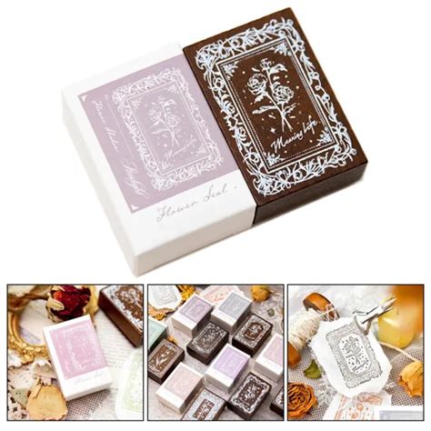 TIMBRES EN CAOUTCHOUC Bois De Style R Tro Pour Bricolage Et Projets D