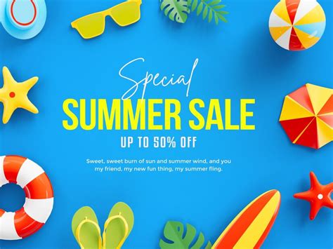 여름 해변 요소와 여름 판매 배너 템플릿 무료 Psd 파일