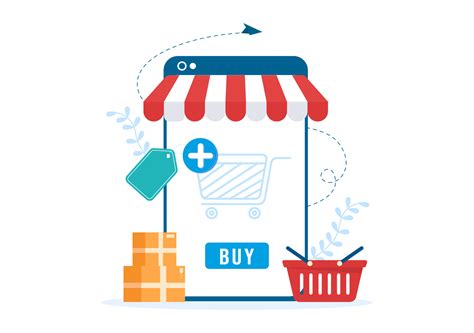 Mobile Phone Store Template Hand Drawn Cartoon Flat Illustration With