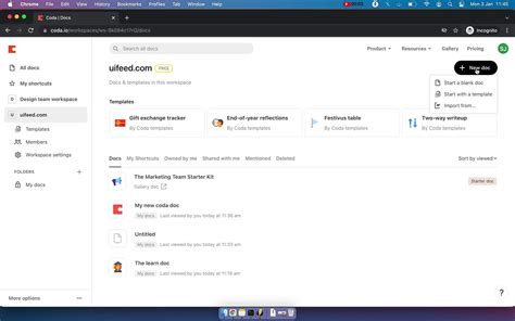 Creating A Document On Coda Video And 22 Screenshots