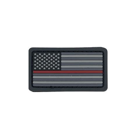 Us Flag Pvc Patch Mini Thin Red Line Notch