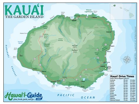 Top Tourist Attraction And Places Map Of Kauai Usa Tourist Places Guide