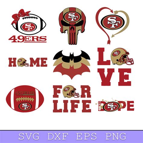 🏈 San Francisco 49ers Svg Bundle 9 Designs 49ers Football Team Svg