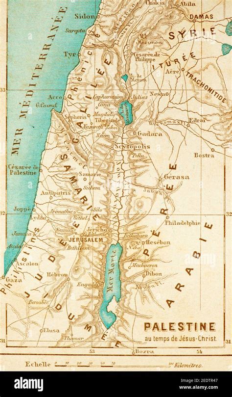 Historic Map Of Palestine At The Times Of Jesus Christ Histoire