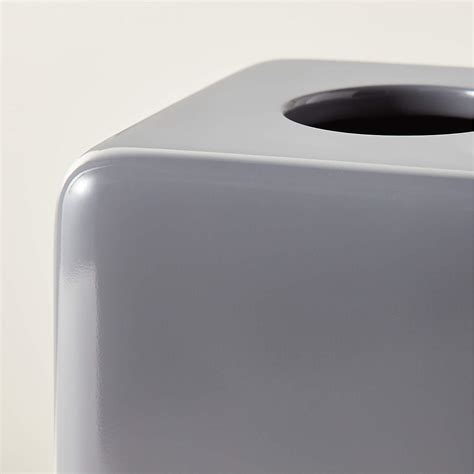 Pierce Charcoal Grey Tissue Box Cover Reviews Cb2 Canada